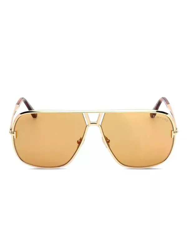 TOM FORD Logo-print Sunglasses - Yellow