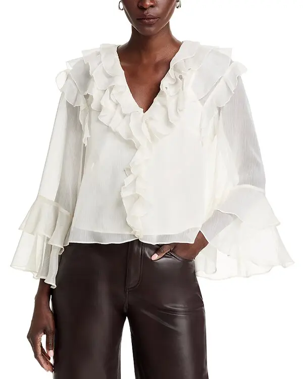 Aqua Ruffled Top