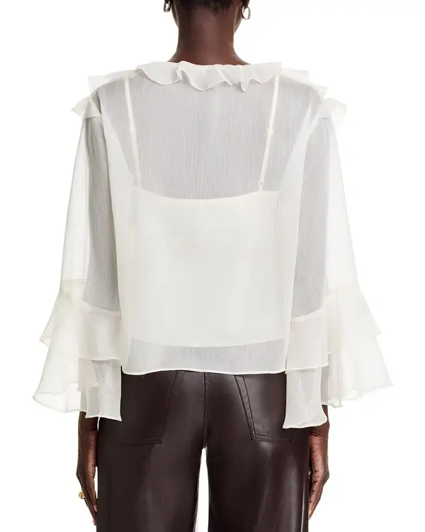 Aqua Ruffled Top