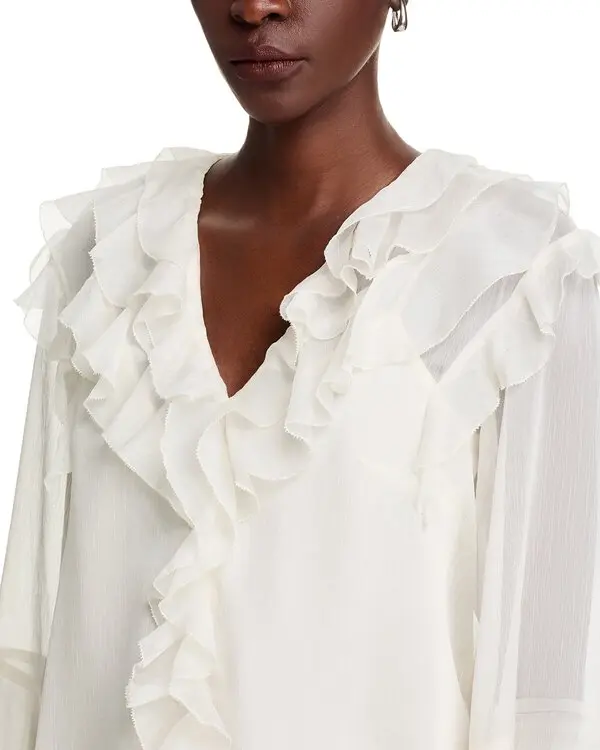 Aqua Ruffled Top
