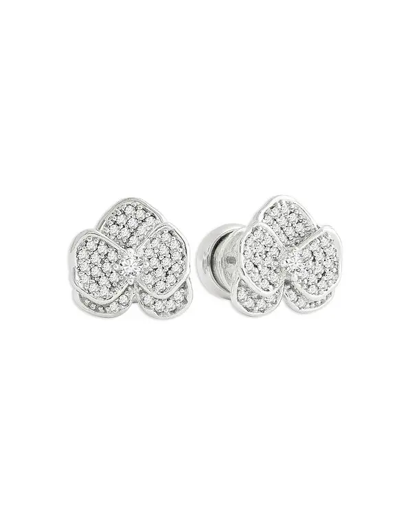 ANABEL ARAM Pave Orchid Stud Earrings - Silver