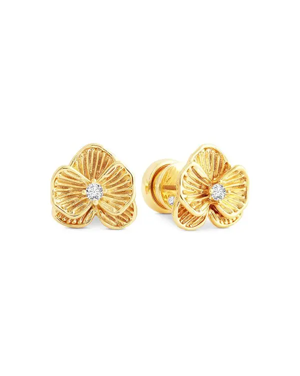 ANABEL ARAM Pave Orchid Stud Earrings