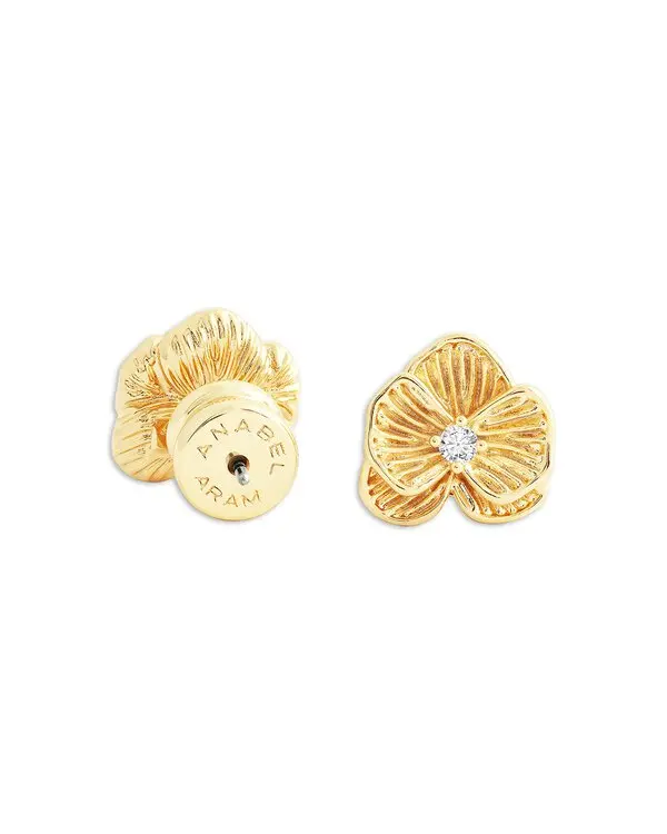 ANABEL ARAM Pave Orchid Stud Earrings