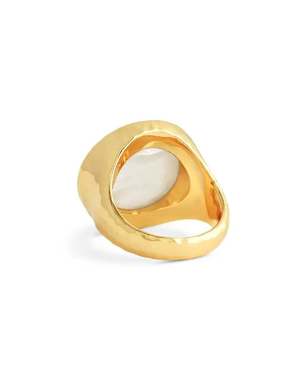 ANABEL ARAM Mother Of Pearl Pegasus Coin Signet Ring