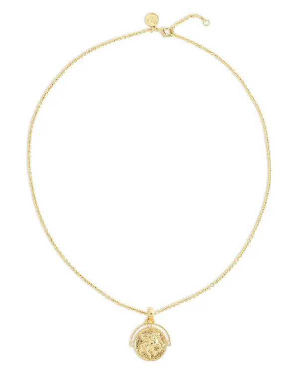 ANABEL ARAM Pave Pegasus Coin Pendant Necklace - Gold