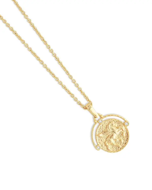 ANABEL ARAM Pave Pegasus Coin Pendant Necklace
