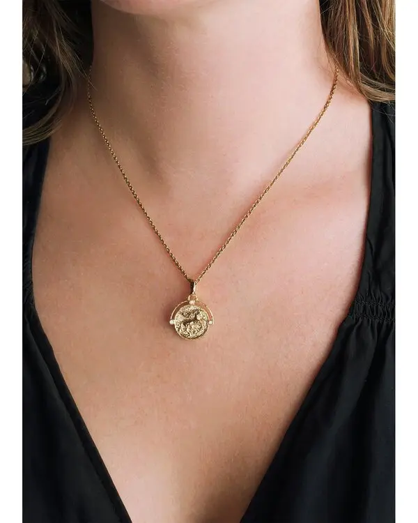 ANABEL ARAM Pave Pegasus Coin Pendant Necklace