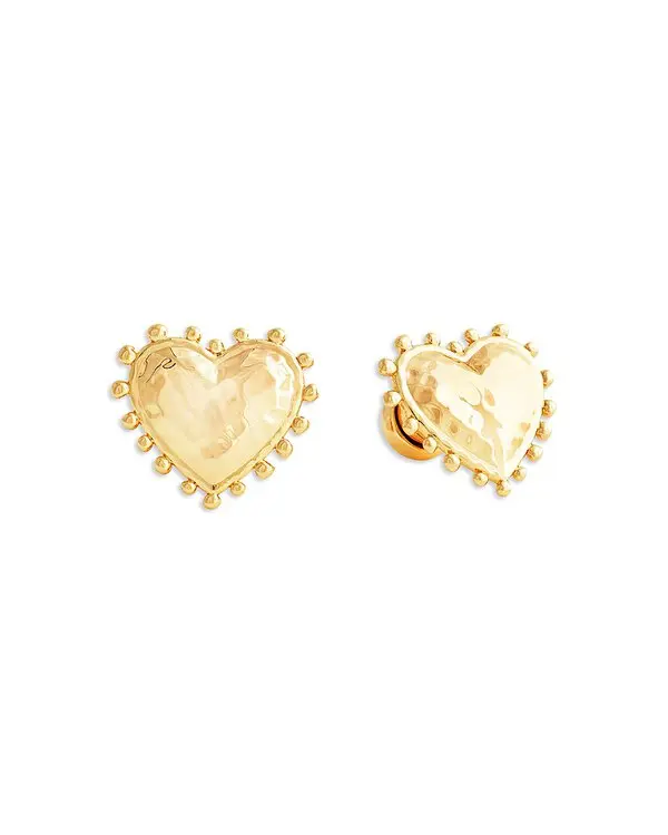 ANABEL ARAM Heart Stud Earrings - Gold
