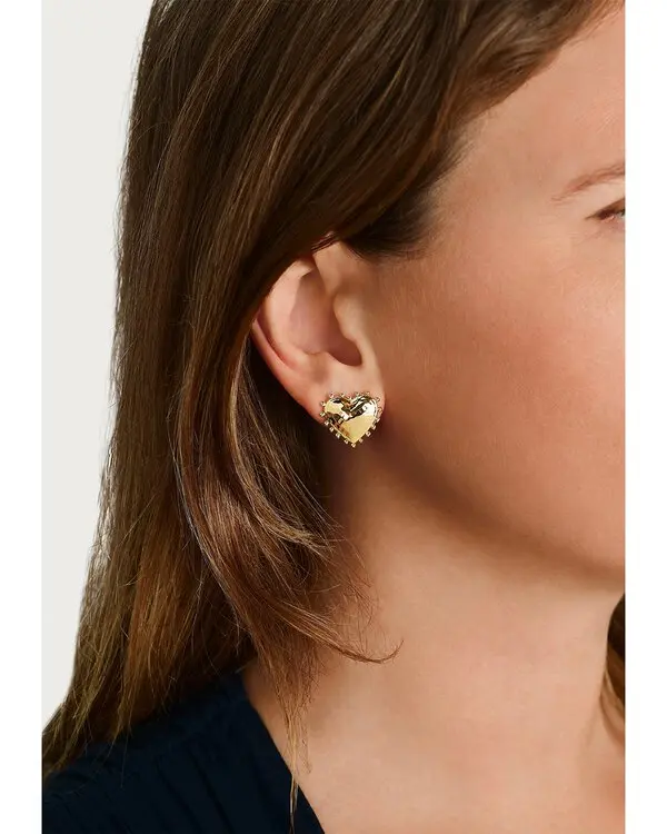ANABEL ARAM Heart Stud Earrings