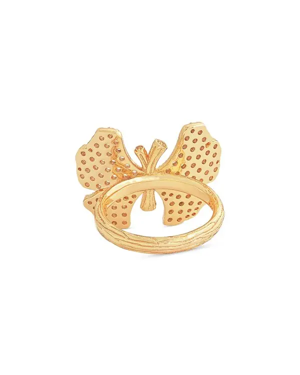 ANABEL ARAM 18k Plated Pave Butterfly Cocktail Ring