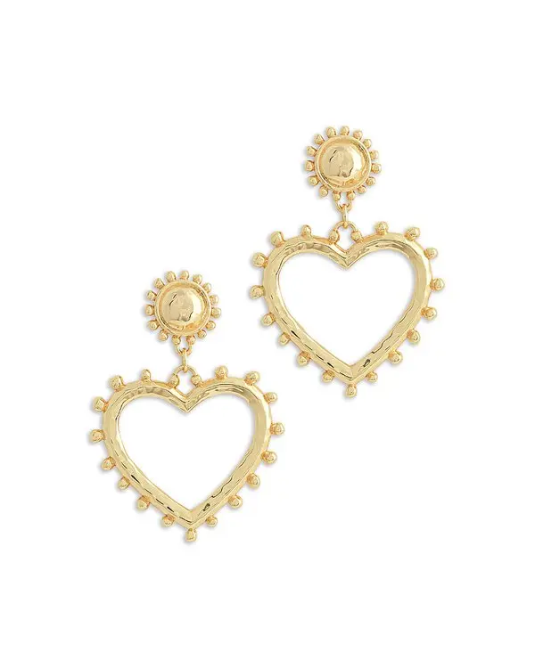 ANABEL ARAM Open Heart Drop Earrings - Gold