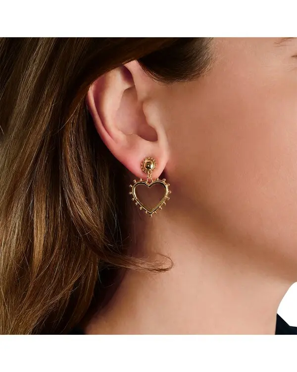 ANABEL ARAM Open Heart Drop Earrings - Gold