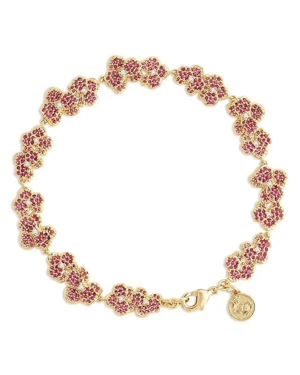 ANABEL ARAM Pave Orchid Tennis Bracelet - Fuchsia