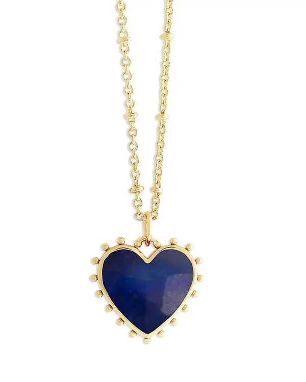 ANABEL ARAM Heart Stone 18k Yellow Gold Plated Necklace - Blue/gold