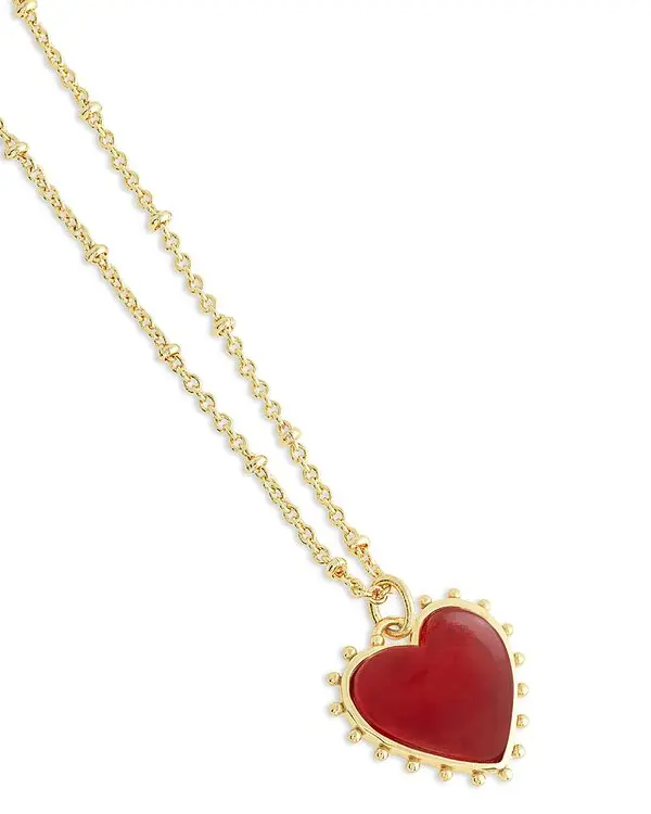 ANABEL ARAM Heart Stone 18k Yellow Gold Plated Necklace - Red/gold