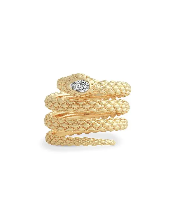 ANABEL ARAM Crystal Serpent Wrap Ring - Gold