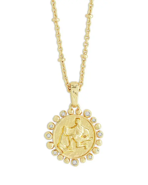 ANABEL ARAM Pave Zodiac Pendant Necklace - Aquarius