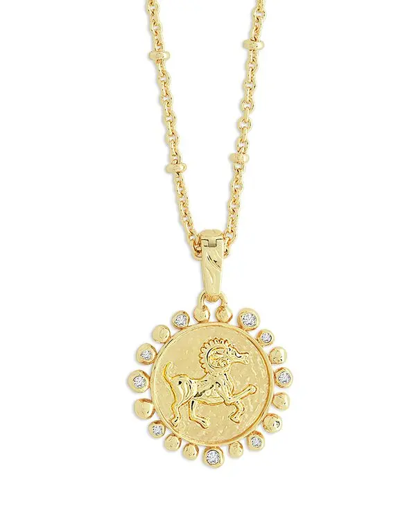 ANABEL ARAM Pave Zodiac Pendant Necklace - Aries