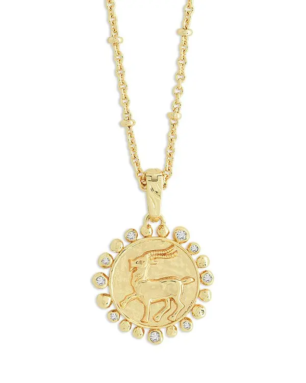 ANABEL ARAM Pave Zodiac Pendant Necklace - Capricorn