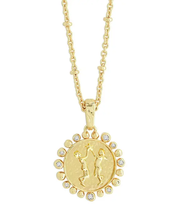 ANABEL ARAM Pave Zodiac Pendant Necklace - Gemini