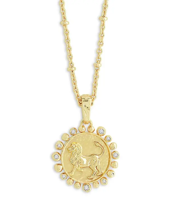 ANABEL ARAM Pave Zodiac Pendant Necklace - Leo