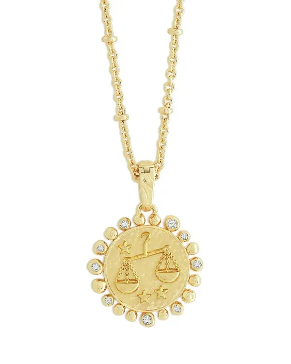 ANABEL ARAM Pave Zodiac Pendant Necklace - Libra