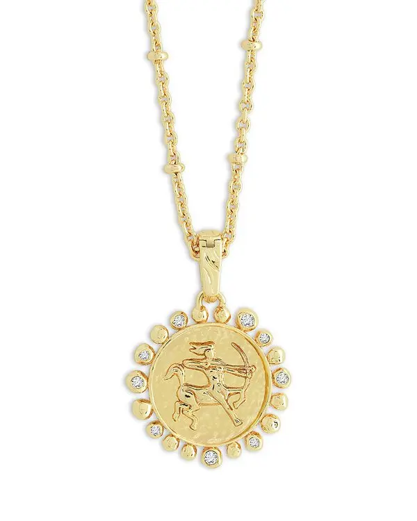 ANABEL ARAM Pave Zodiac Pendant Necklace - Sagittarius