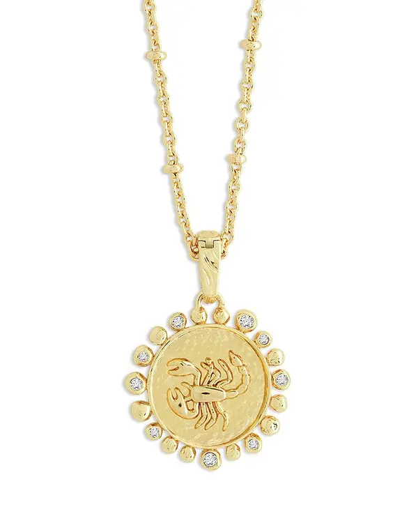 ANABEL ARAM Pave Zodiac Pendant Necklace - Scorpio