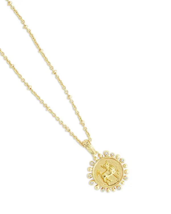 ANABEL ARAM Pave Zodiac Pendant Necklace - Taurus