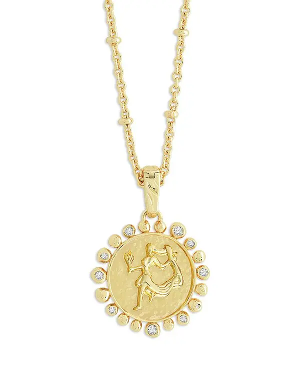 ANABEL ARAM Pave Zodiac Pendant Necklace - Virgo