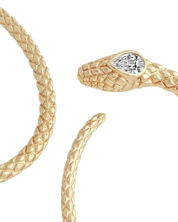 ANABEL ARAM Crystal Serpent Hoop Earrings