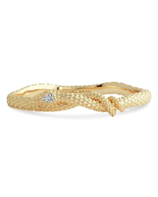 ANABEL ARAM Crystal Serpent Bangle Bracelet - Gold