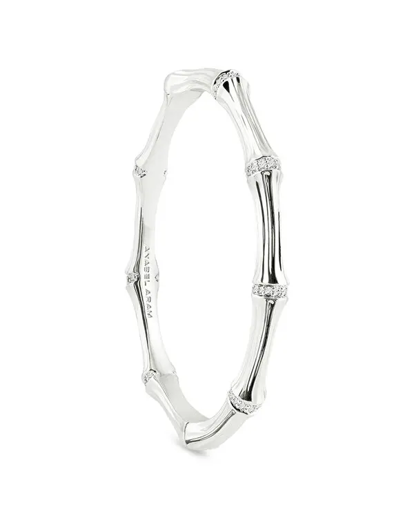 ANABEL ARAM Pave Bamboo Bangle In Sterling