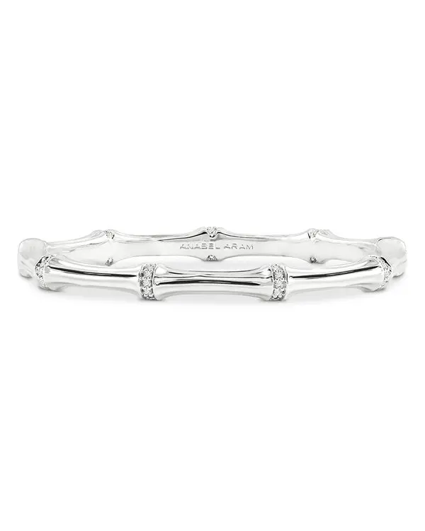 ANABEL ARAM Pave Bamboo Bangle In Sterling