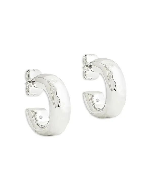 ANABEL ARAM Farrier 18k Yellow Plated Huggie Hoop Earrings - Silver