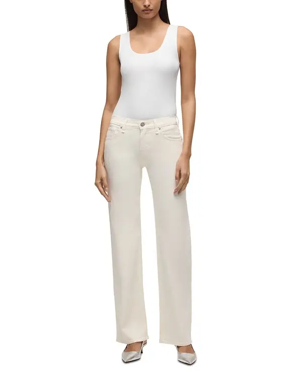 Hudson Jeans Kelli Low Rise Straight Jeans - Ecru