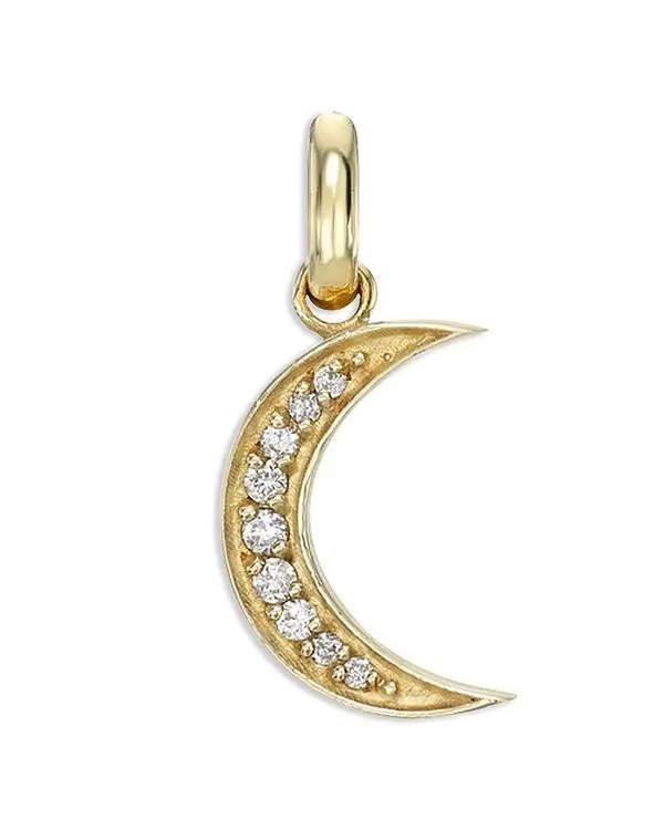 ZOE LEV 14k Yellow Diamond Moon Pendant - Gold