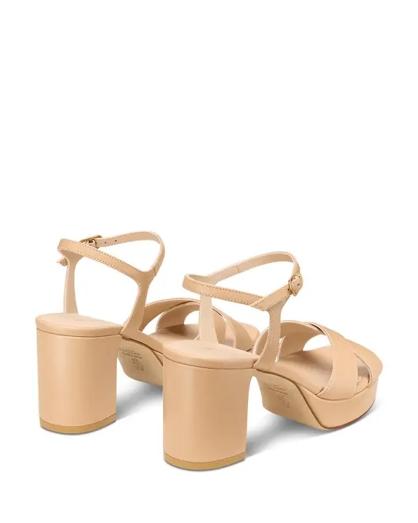 STUART WEITZMAN Dayna Leather Platform Sandals - Adobe