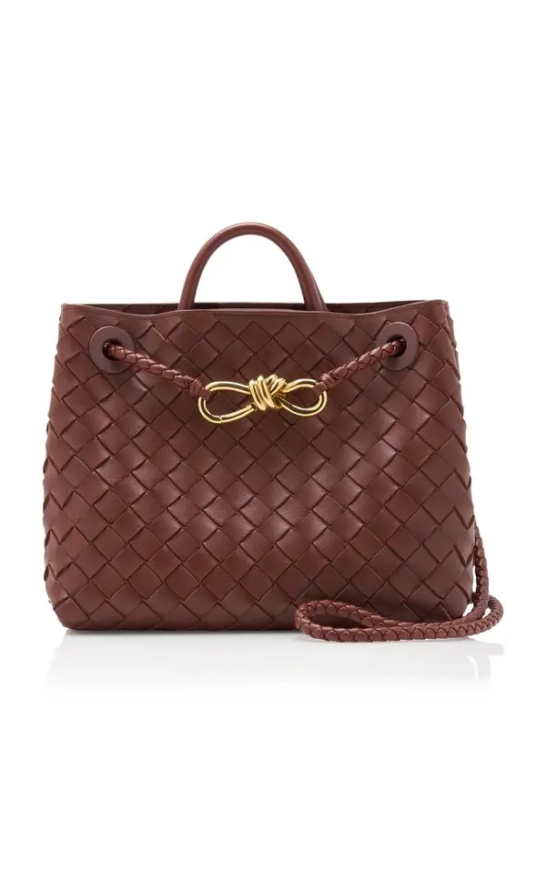 Bottega Veneta Small Andiamo Intrecciato Leather Bag - Brown