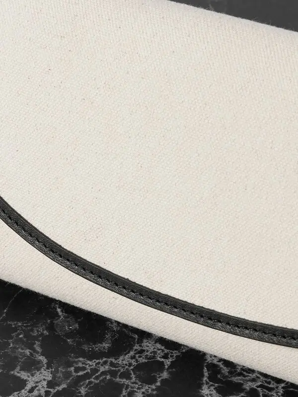 HUNTING SEASON Opera Leather-trimmed Canvas Clutch