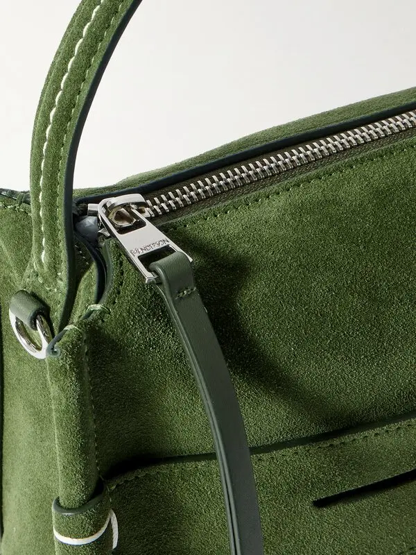 JW Anderson Loafer Suede Shoulder Bag - Green