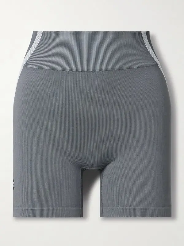On Studio Ribbed Stretch Recycled Shorts - Gray