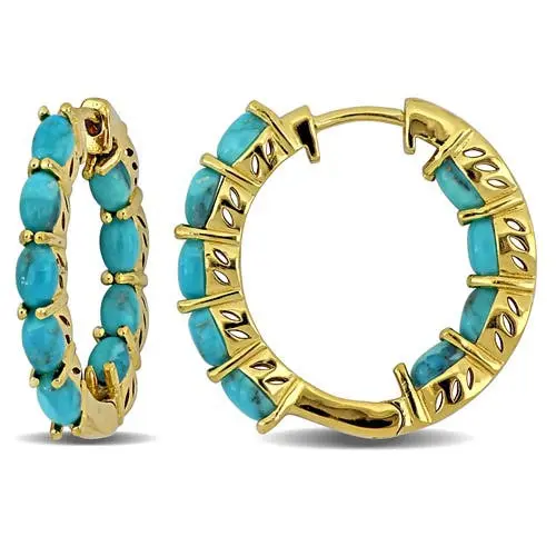 JULIANNA B. Composite Hoop Earrings - Turquoise