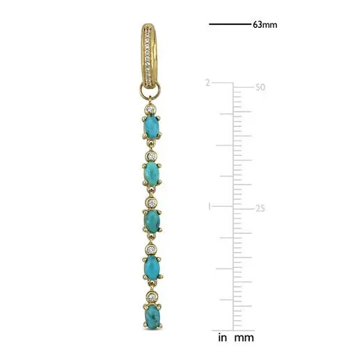 JULIANNA B. Linear Drop Earrings With And White Sapphire