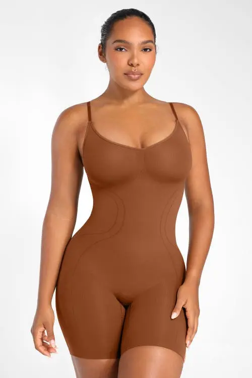 SHAPELLX Seamless Smoothing Bodysuit - Chocolate Brown