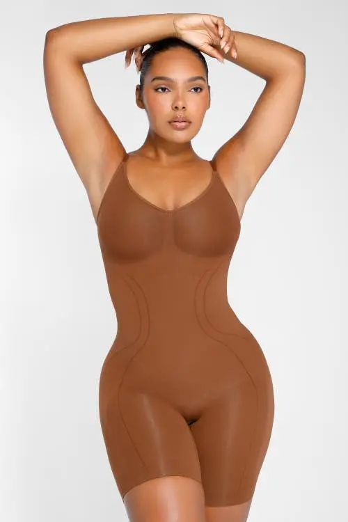 SHAPELLX Seamless Smoothing Bodysuit - Chocolate Brown