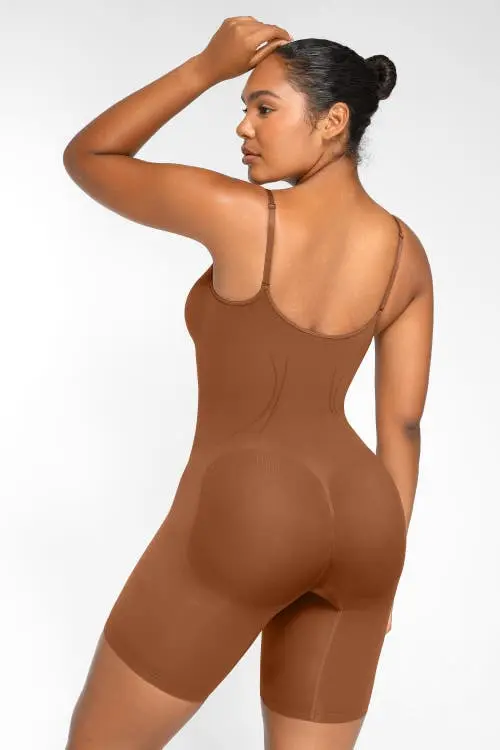 SHAPELLX Seamless Smoothing Bodysuit - Chocolate Brown