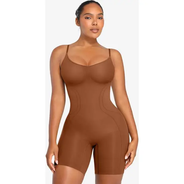 SHAPELLX Seamless Smoothing Bodysuit - Chocolate Brown