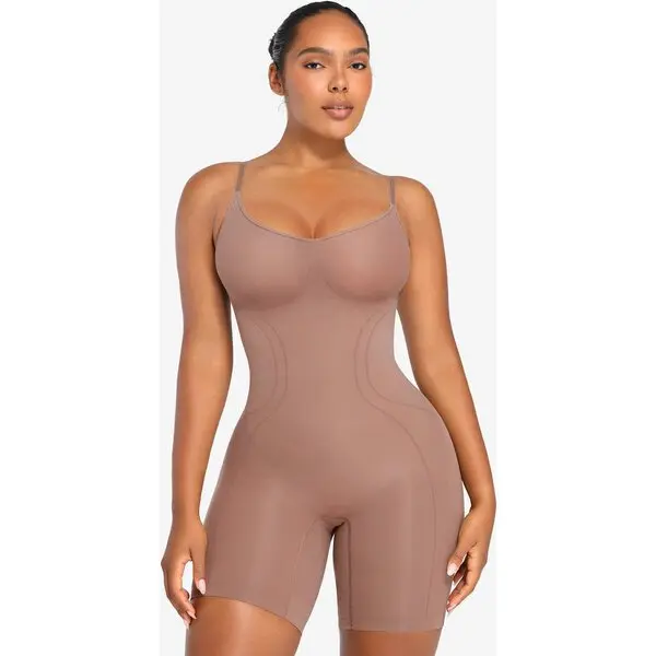 SHAPELLX Seamless Smoothing Bodysuit - Sand Brown