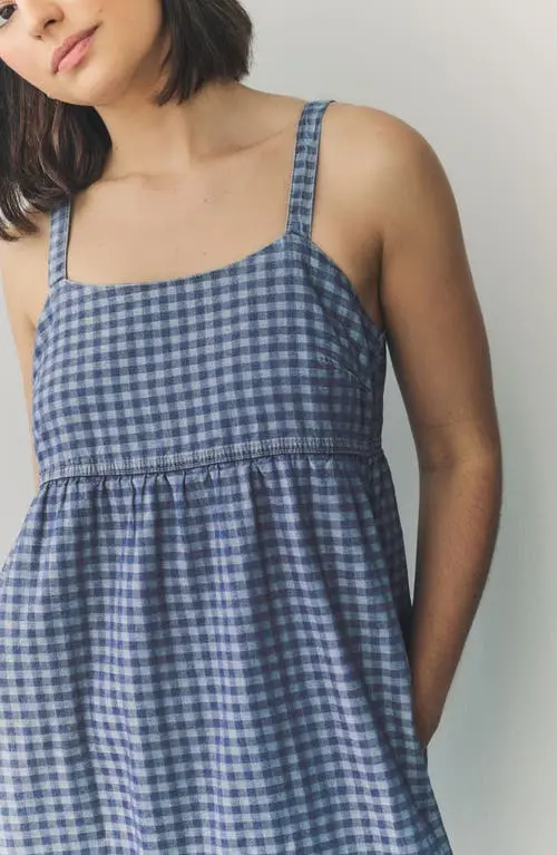 NEXT Gingham Sleeveless Denim Midi Dress